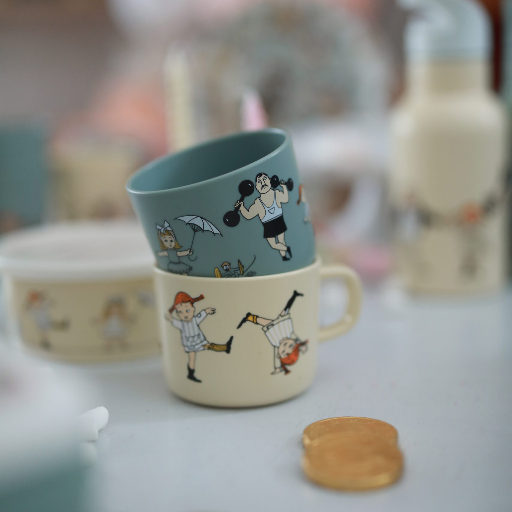 Rätt start Pippi Cirkus Pippi Cirkus Mugg med handtag gul - Boligheter